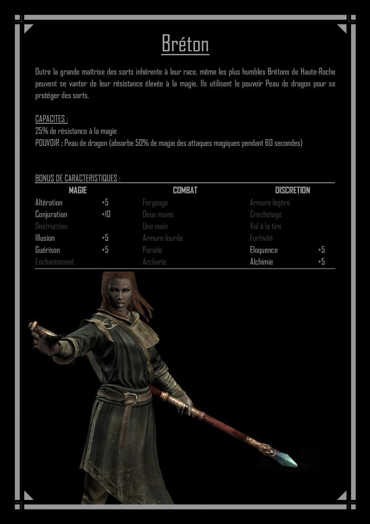 The Elder Scrolls V - Guide des Races de Tamriel - GameAH