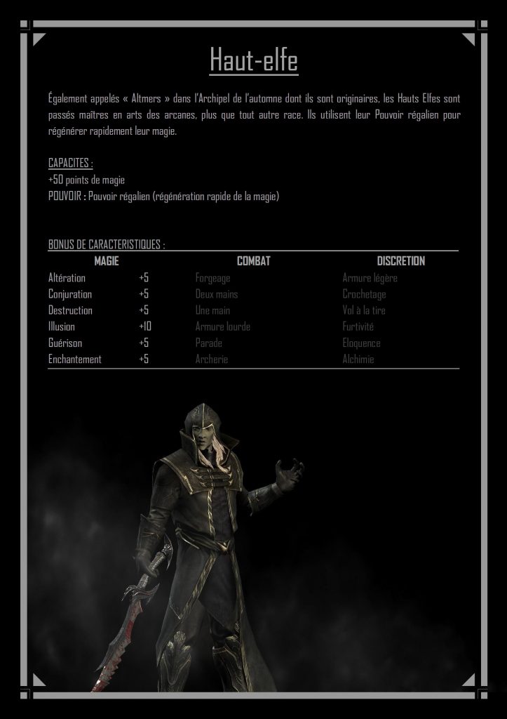 The Elder Scrolls V - Guide des Races de Tamriel - GameAH