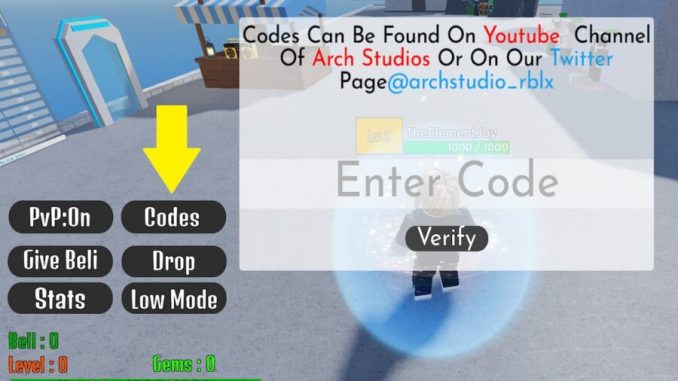 Codes Roblox Tien Tien Piece (octobre 2022) - GameAH