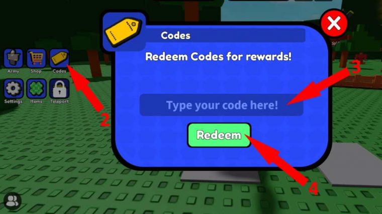 Codes Roblox Control Army (janvier 2023) - GameAH