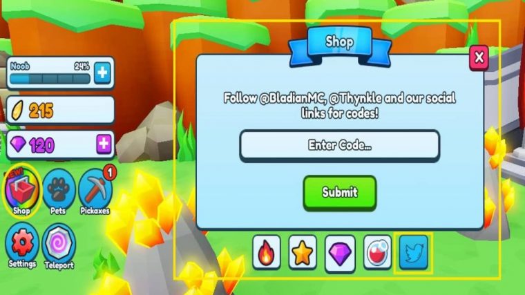 Codes Roblox Pickaxe Mining (février 2023) - GameAH